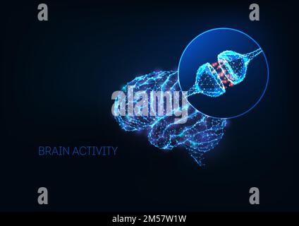 Neuron concept vector. Dendrite, axon, soma of neuron. Multiple ...