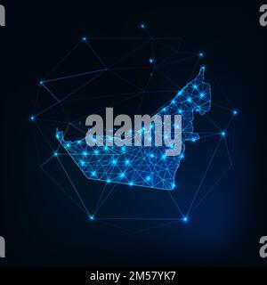 Low poly map of UAE. UAE geometric polygonal, mosaic style map Stock ...