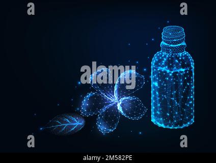 Aromatherapy concept with glowing low polygonal aroma lamp, oil lamp ...