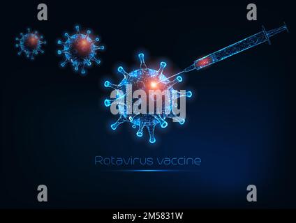 Futuristic glowing low polygonal hiv, influenza or rotavirus cells on ...