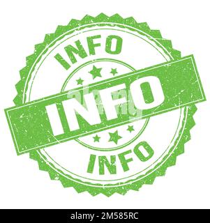 info text written on green grungy stamp sign Stock Photo - Alamy