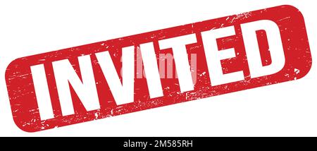 INVITED text written on red rectangle stamp sign Stock Photo - Alamy