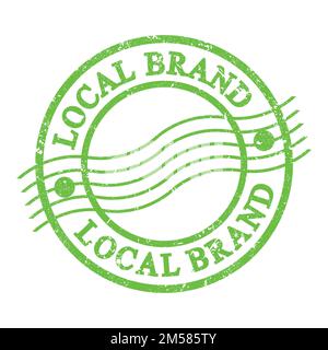 BRAND text written on green round stamp sign Stock Photo - Alamy
