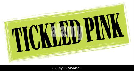 TICKLED PINK text written on pink-black grungy lines stamp sign Stock ...