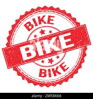 BIKE text written on red round grungy stamp sign Stock Photo - Alamy