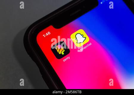 Mapping startup app service Zenly and Snapchat app icons seen in an ...