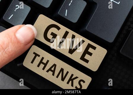 Writing displaying text Thank You. Conceptual photo replaying on ...