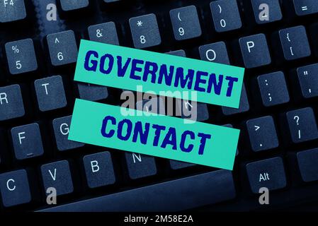 Handwriting text Government Contact. Business concept debt security ...
