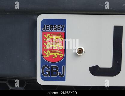 Jersey. 09th Sep, 2022. The coat of arms of the Channel Island of ...