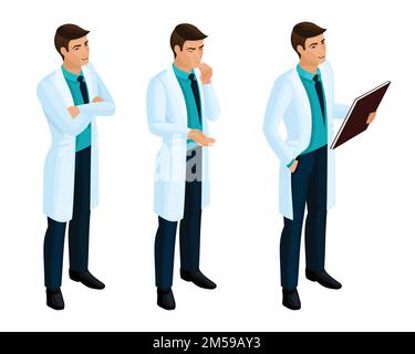 Isometrics concept of the work of a hospital, a medical institution ...
