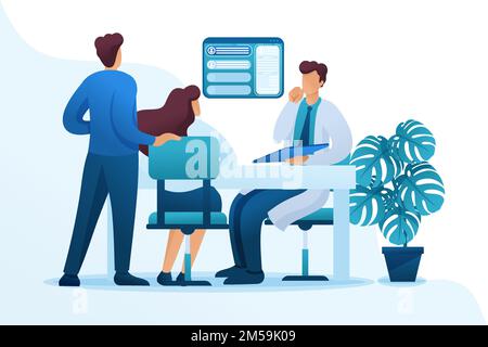 Patient at gynecologist appointment 2D vector isolated illustration ...