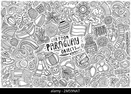 Set of Paraguay traditional symbols and objects Stock Vector Image ...