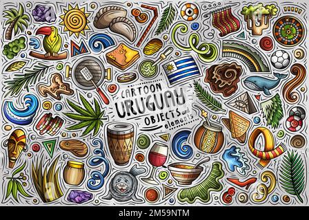 Set of Uruguay traditional symbols and objects Stock Vector Image & Art ...