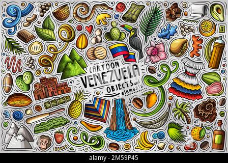 Set of Venezuela traditional symbols and objects Stock Vector Image ...