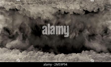 Top - bottom content frame of thick smoke, isolated - object 3D ...