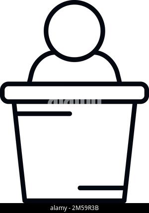 Candidate freedom speech icon outline vector. Vote ballot. President ...