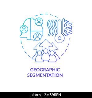 Geographic segmentation blue concept icons set Stock Vector Image & Art ...