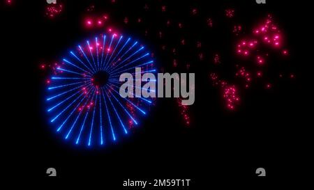 Fireworks display in night sky background Stock Photo - Alamy