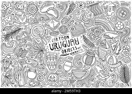 Set of Uruguay traditional symbols and objects Stock Vector Image & Art ...