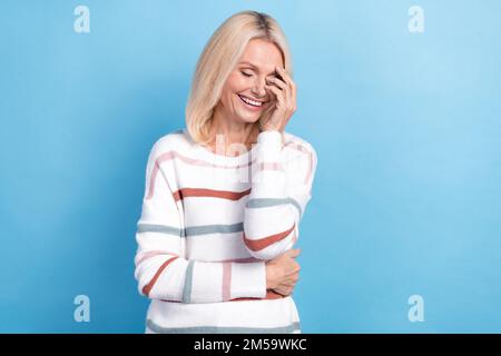 Photo of adorable dreamy girl dressed yellow t-shirt looking pointing ...