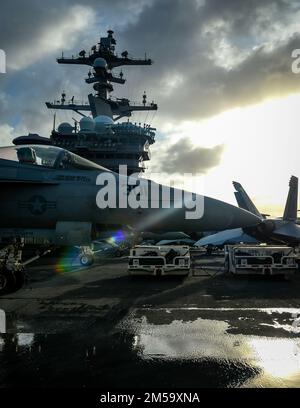 USS Carl Vinson flight deck operations 141023 Stock Photo - Alamy