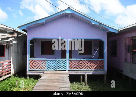 Afuá,Brazil,November 20, 2021. Riverside houses in the city of Afuá in ...