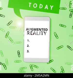 Inspiration showing sign Augmented Reality. Word Written on technology ...