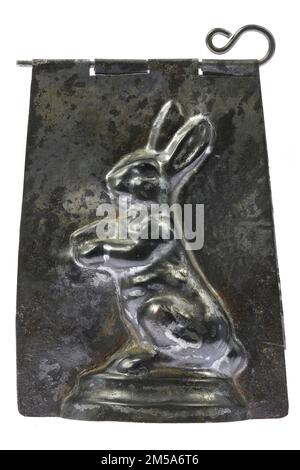 antique rabbit chocolate mold isolated on white background Stock Photo ...