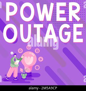 Sign displaying Power Outage. Business concept The ability to influence ...