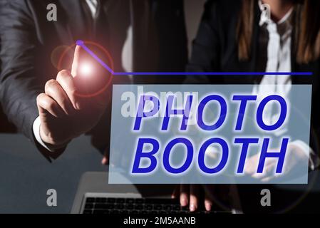 Conceptual display Photo Booth. Concept meaning form of photo sharing ...