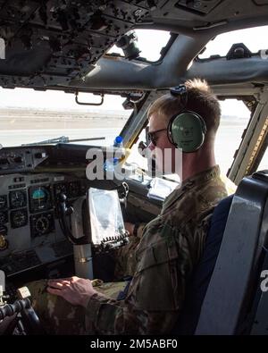 1st Lt. Max Marosko, an E-3 Sentry pilot, 968th Expeditionary Airborne ...