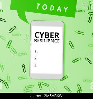 Conceptual caption Cyber Resilience. Conceptual photo measure of how ...