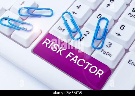 Conceptual caption Risk Factor. Word Written on Something that rises ...