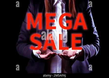Text sign showing Mega Sale. Business approach The day full of special ...