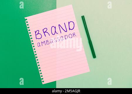 Handwriting text Brand Ambassador. Internet Concept agent accredited as ...
