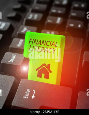 Text caption presenting Financial Literacy. Business overview ...