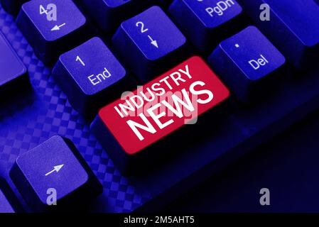 Text sign showing Industry News. Word Written on Technical Market ...