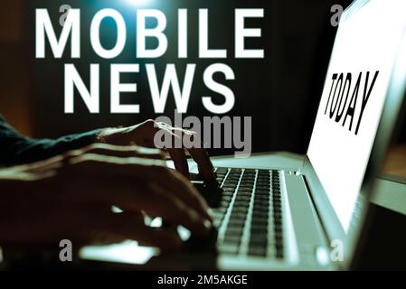 Text sign showing Mobile Devices. Conceptual photo A portable computing ...