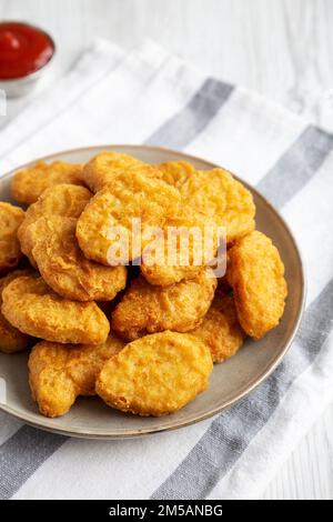 Homemade Chicken Nuggets with Ketchup, side view Stock Photo - Alamy