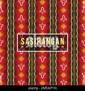 Sasirangan, tie and dye traditional art from South Borneo in vector ...