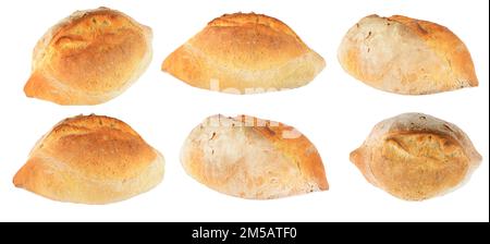 assorted breads isolated on a white background Stock Photo - Alamy