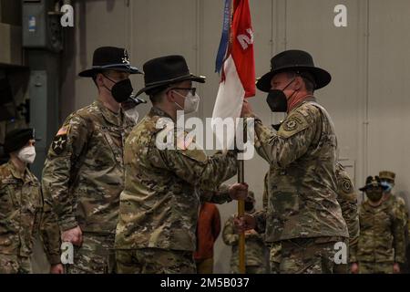 Col. Joseph Ewers, commander of the 2nd Cavalry Regiment, center, Cpt ...