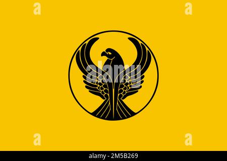 flag of Hellenic peoples Pontic Greeks at cloudy sky background ...