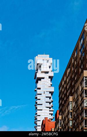Exterior of a modern terraced building with holiday apartments on a ...