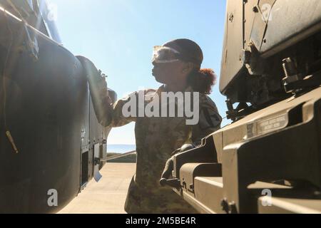 Spc. Wester of Echo Troop, 7th Squadron, 17th Cavalry Regiment conducts ...
