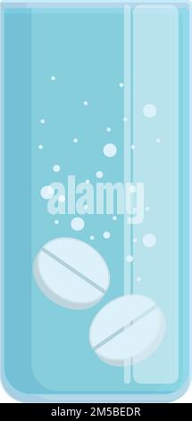 Health effervescent tablet icon cartoon vector. Aspirin drug. Tube ...