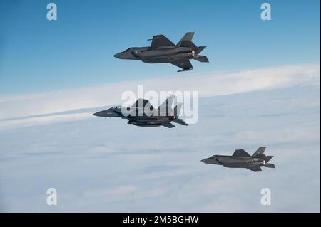 Dutch Air Force F-35A aircraft taking off during Exercise Falcon Strike ...