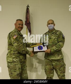 CAMP BONDSTEEL, Kosovo – Col. Brey Hopkins, right, commander, 86th ...