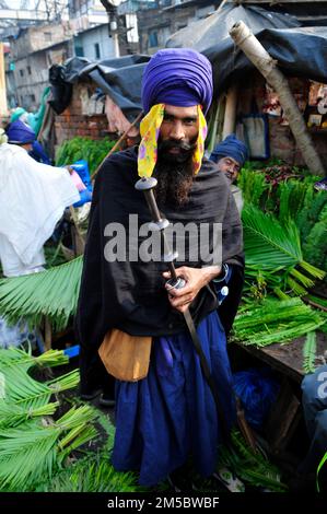 Portrait of a Nihang or an Akali. Portrait of a Sikh warrior, also ...