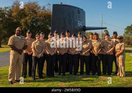 KINGS BAY, Ga. (Feb. 24, 2022) The enlisted women assigned to the Blue ...